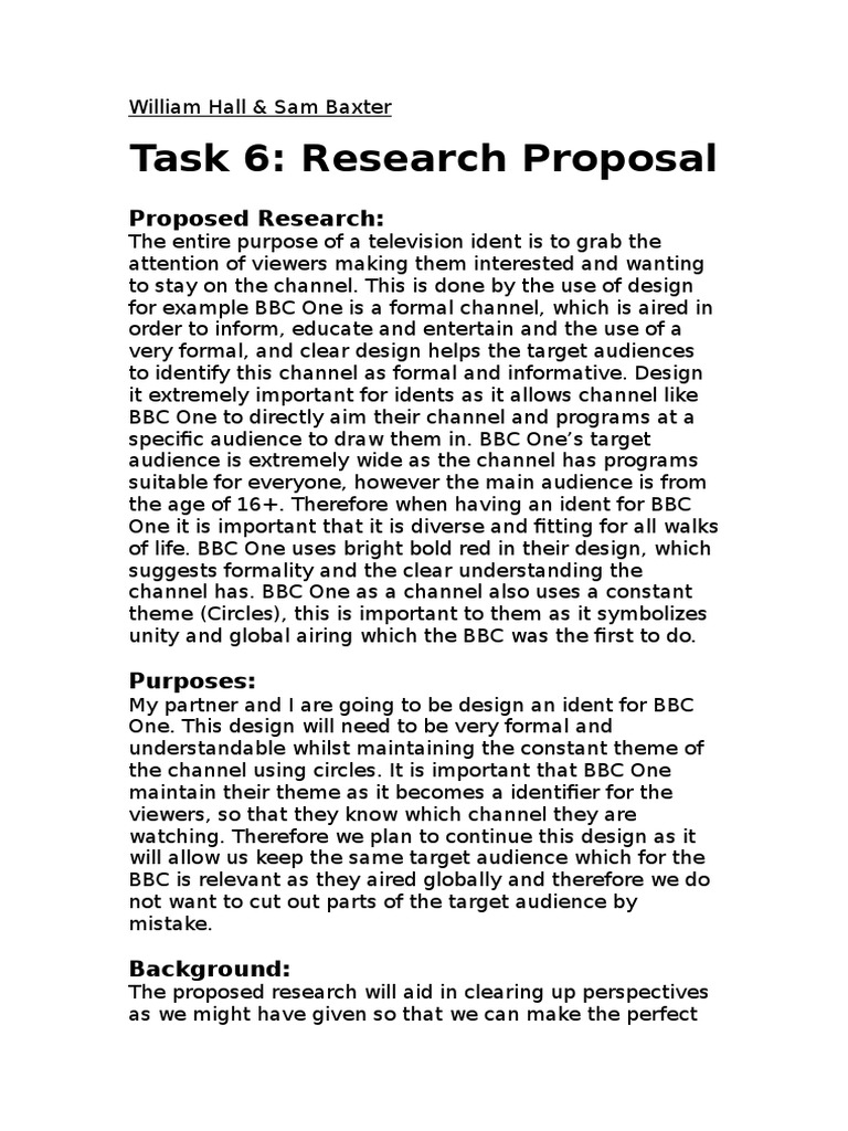 Research Proposal | PDF | Survey Methodology | Target Audience