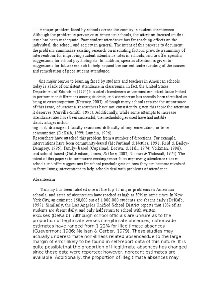 RRL Absenteeism | PDF | Intelligence Quotient | Socioeconomic Status RRL Absenteeism | PDF | Intelligence Quotient | Socioeconomic Status