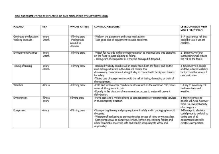 Risk Assessment | PDF | Traffic Collision | Risk