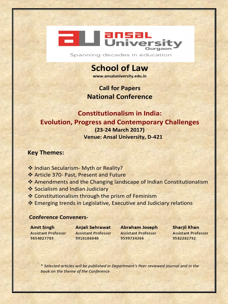 E Brochure National Conference | PDF | Constitution | Abstract (Summary)