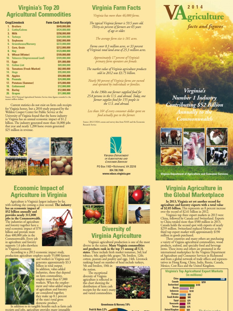 Griculture: Virginia Farm Facts Virginia's Top 20 Agricultural ...