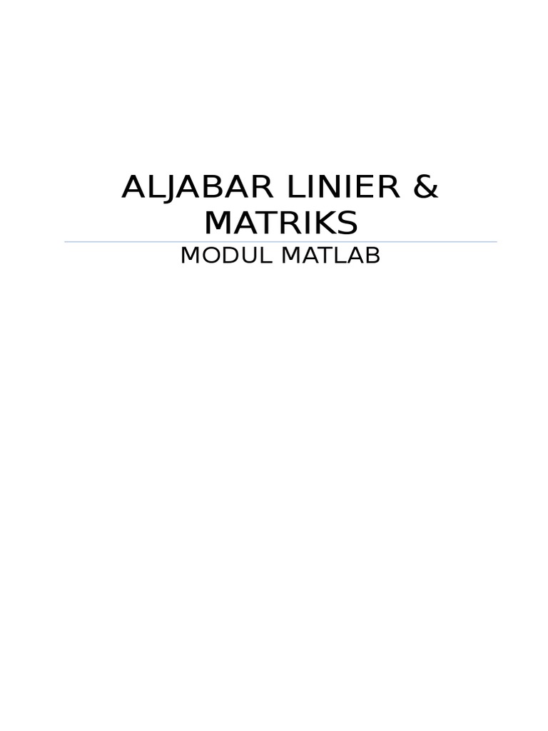 Modul Matlab Alin | PDF | Komputer