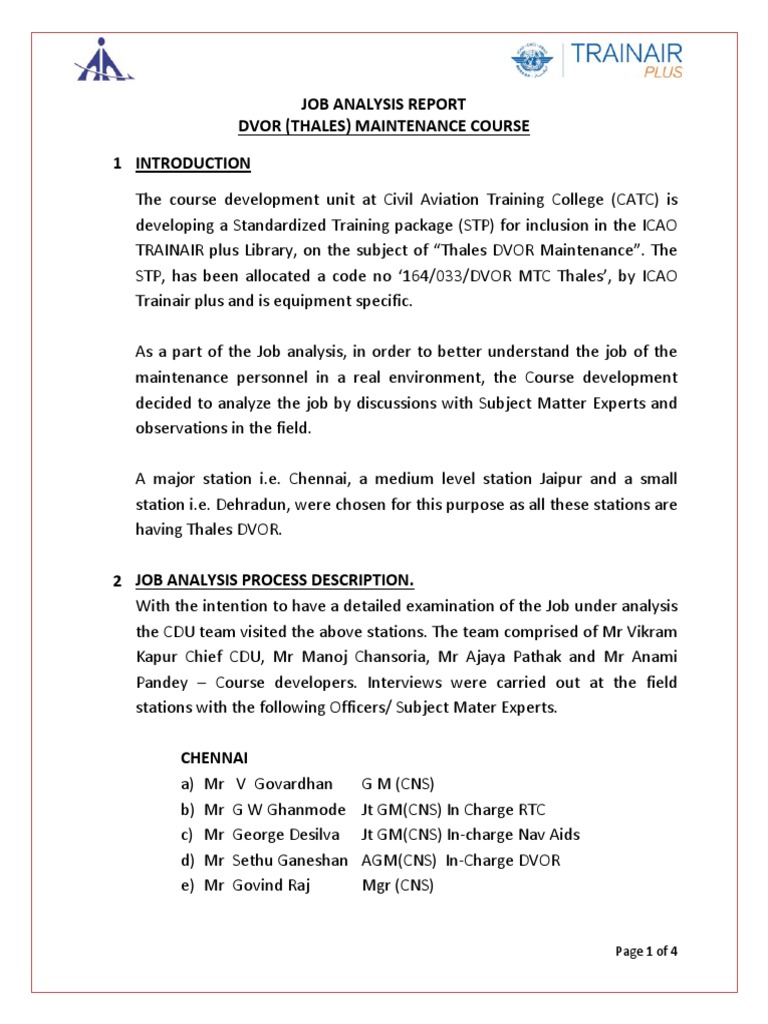 Job Analysis Report | PDF