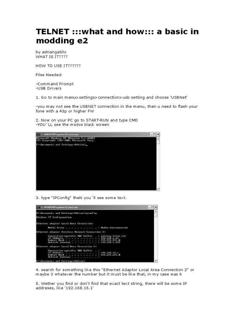 TELNET:::what and How::: A Basic in Modding E2 | PDF | Directory ...