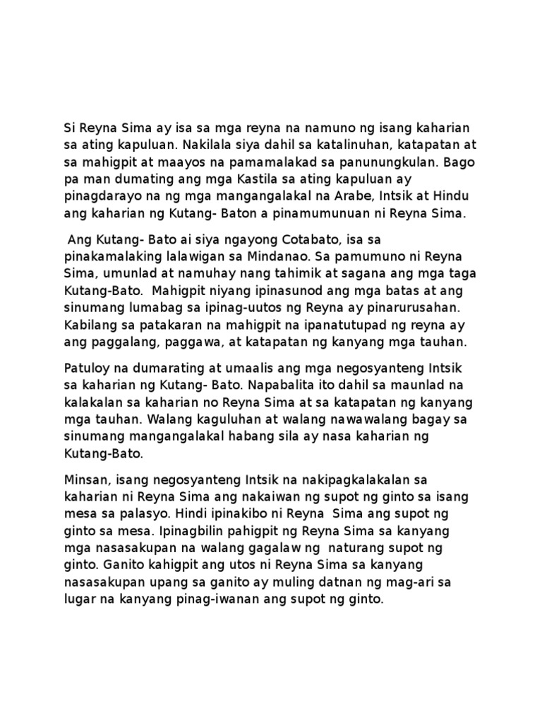 Si Reyna Sima Ay Isa Sa Mga Reyna Na Namuno NG Isang Kaharian Sa Ating ...