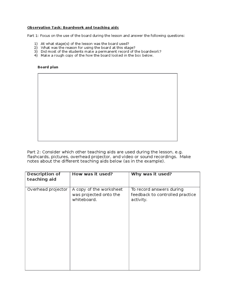 Boardwork and Teaching Aids | PDF