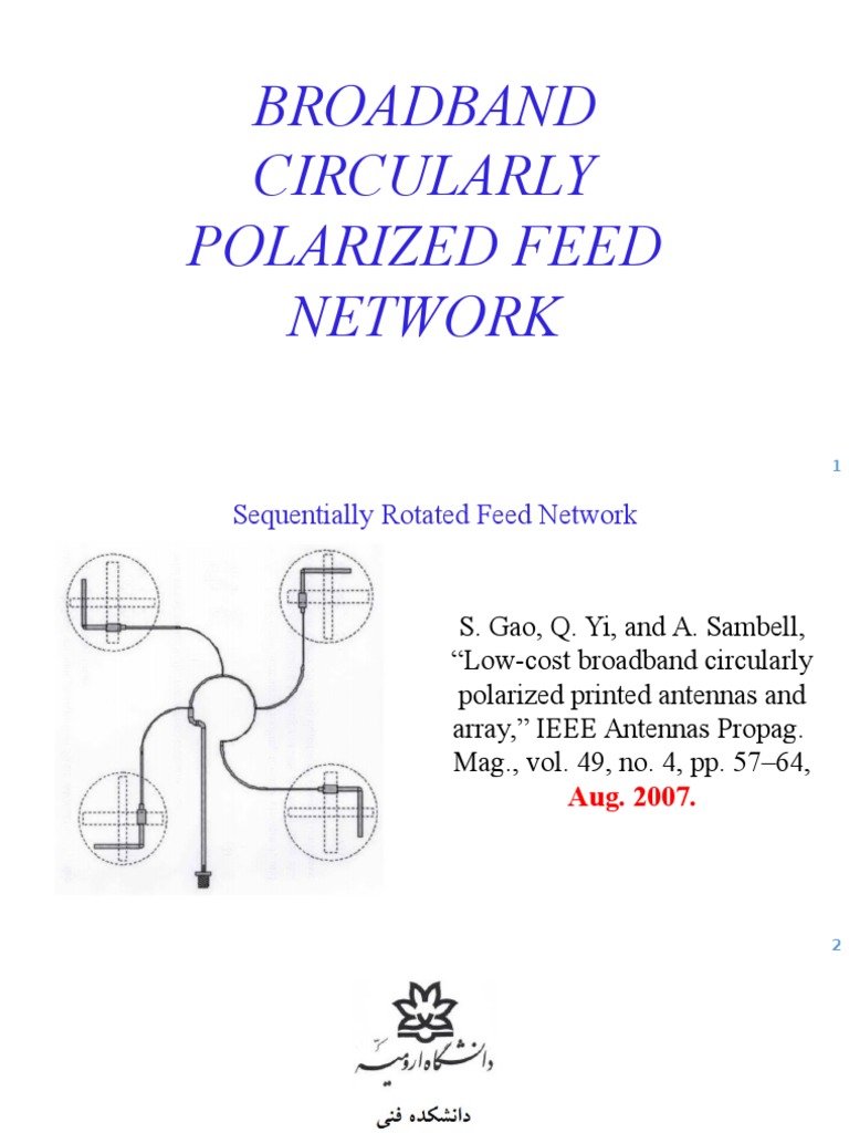 Broadband Circularly Polarized Feed Network | PDF | Antenna (Radio ...