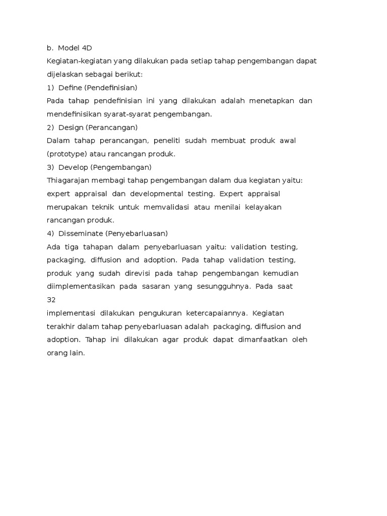 Model Pengembangan 4D dalam Pendidikan | PDF