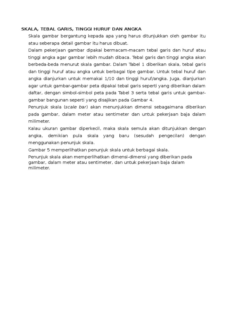 Panduan Skala dan Tebal Garis | PDF | Griya & Taman | Teknologi & Rekayasa