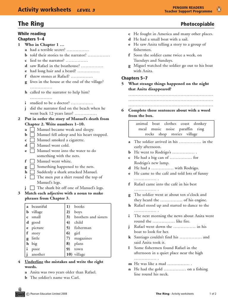 The Ring: Activity Worksheets | PDF