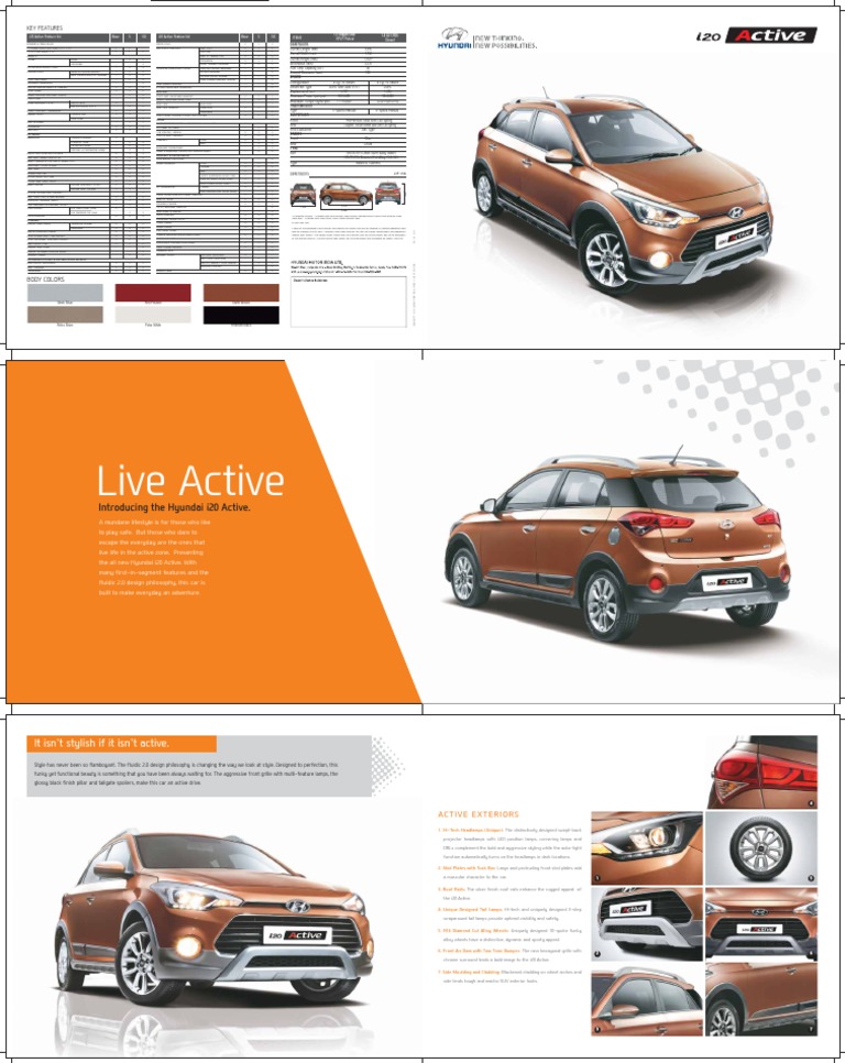 Hyundai I20 Active Brochure | PDF | Automotive Technologies | Mechanical Engineering