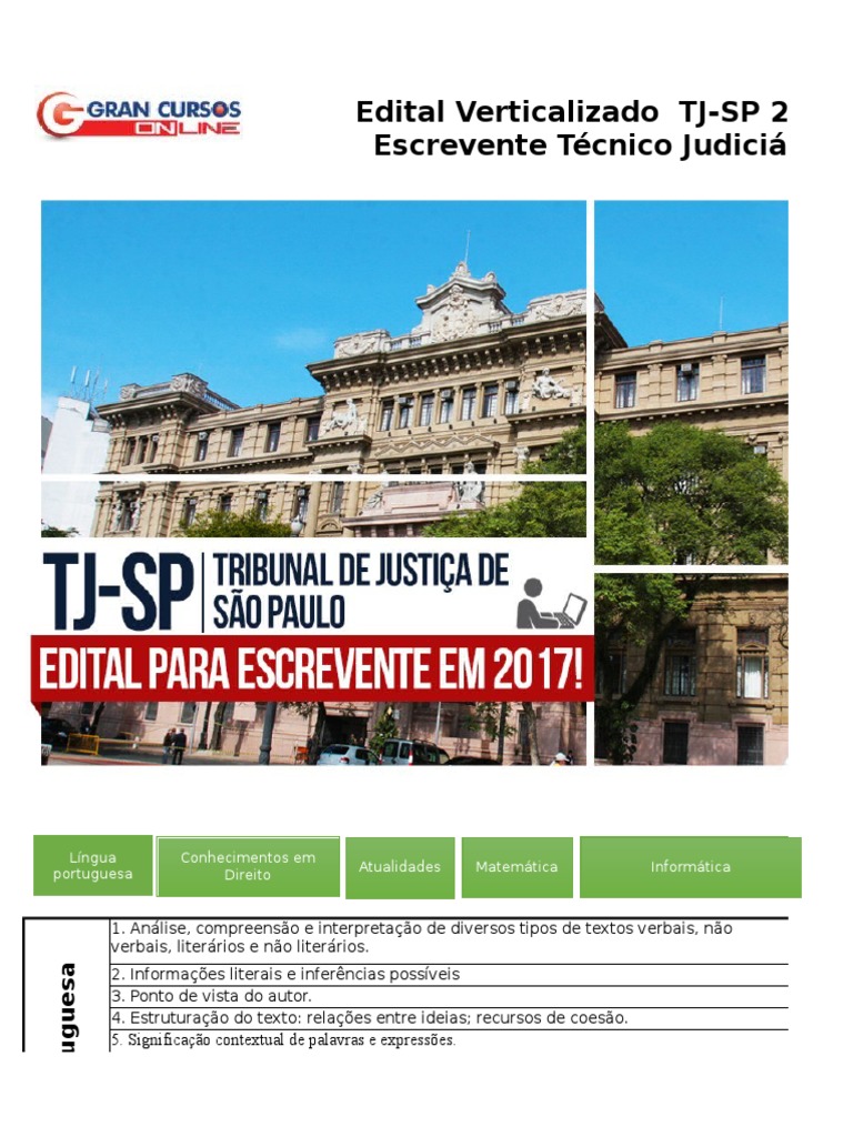 Edital Verticalizado TJSP | PDF | Dados | E-mail Edital Verticalizado TJSP | PDF | Dados | E-mail