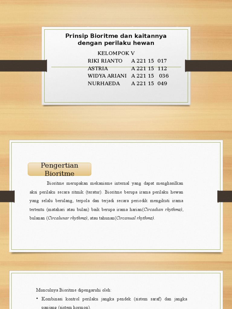 Prinsip Bioritme Dan Kaitannya Dengan Perilaku Hewan | PDF | Sains ...