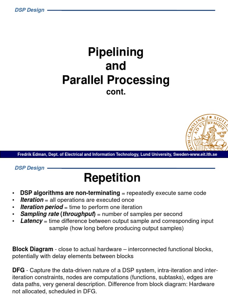 Pipelining and Parallel Processing: Cont | PDF | Digital Signal ...
