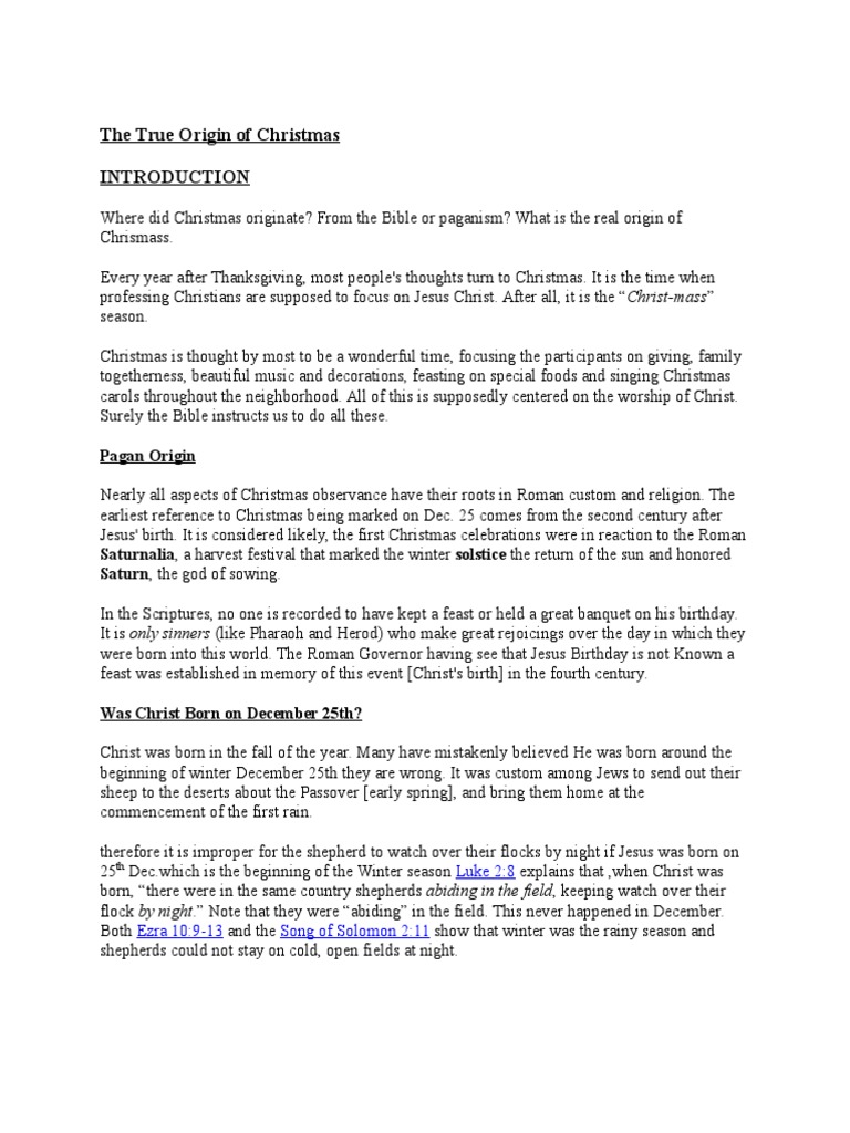 The True Origin of Christmas MAIN | PDF | Christmas | Biblical Magi
