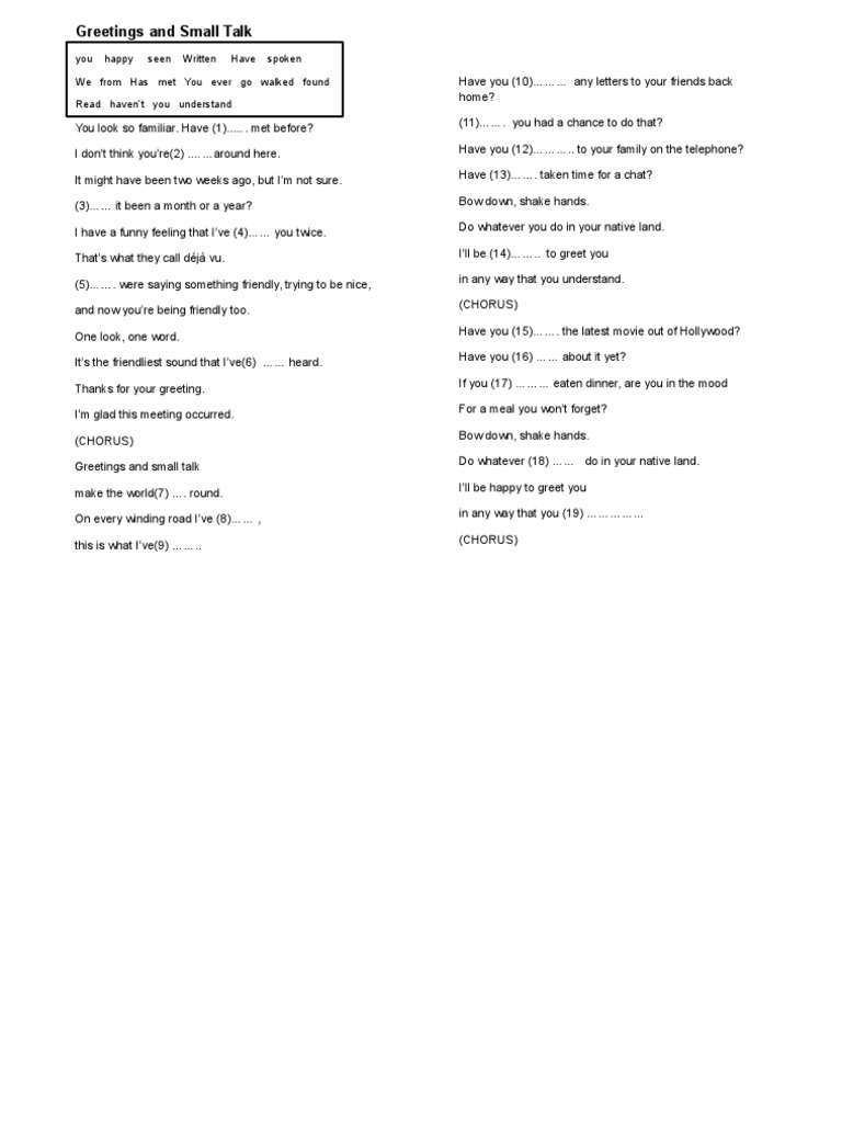 Small Talk and Greetings Guide | PDF