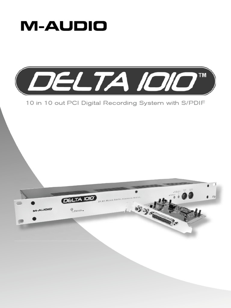 M-Audio Delta 1010 User Manual | PDF | Input/Output | User Interface