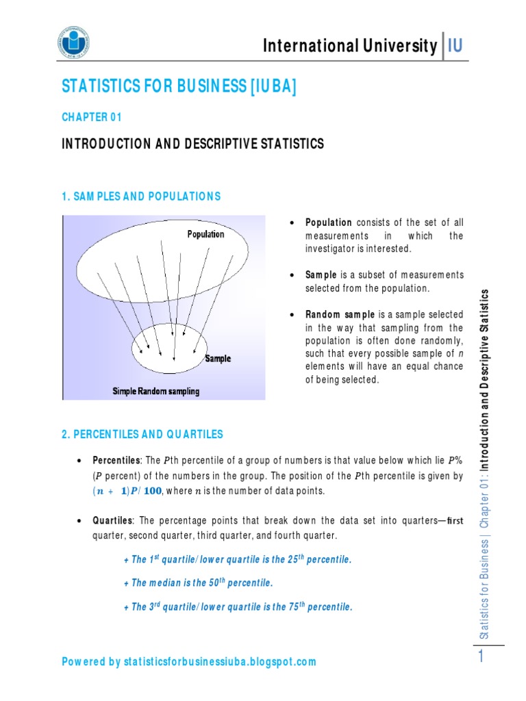 Chapter 01 - Introduction and Descriptive Statistics PDF | PDF