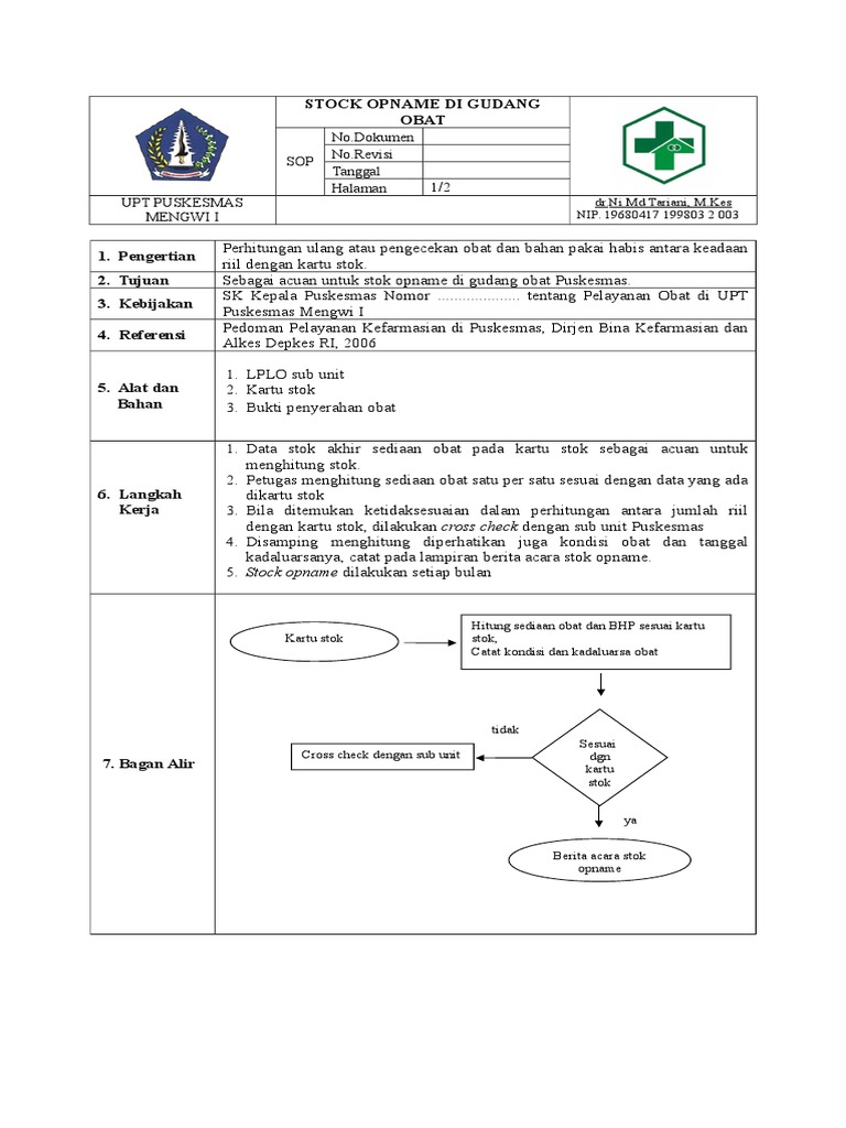 06 Stock Opname Di Gudang Obat Pdf