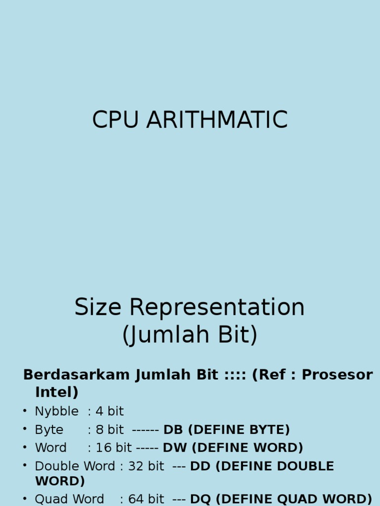 CPU ARITHMETIC OPERATIONS | PDF