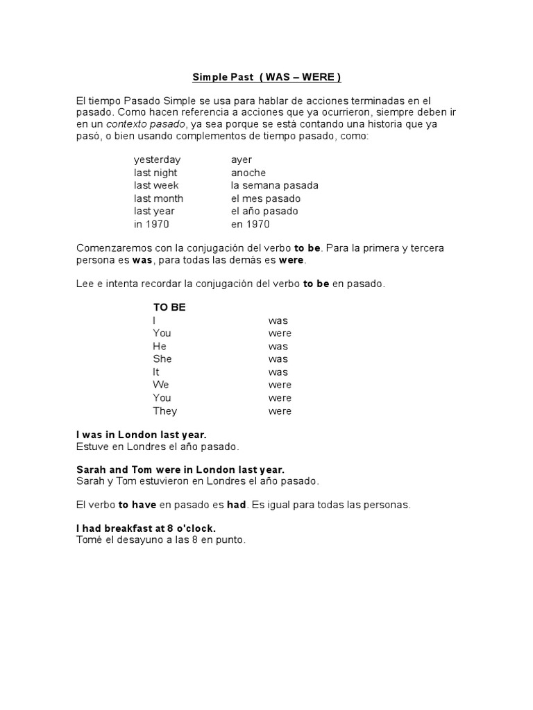 Was Were There Was Were | PDF