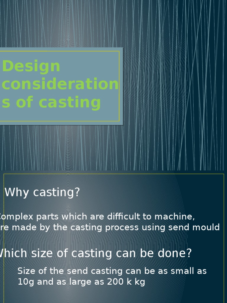 Design Consideration S of Casting | PDF