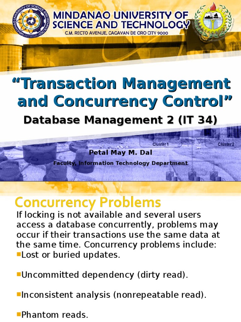 Transaction Management And Concurrency Control Pdf Database Transaction Computer Data