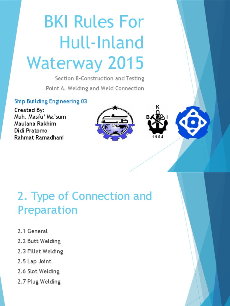 BKI Rules For Hull-Inland Waterway 2015: Section 8-Construction and ...