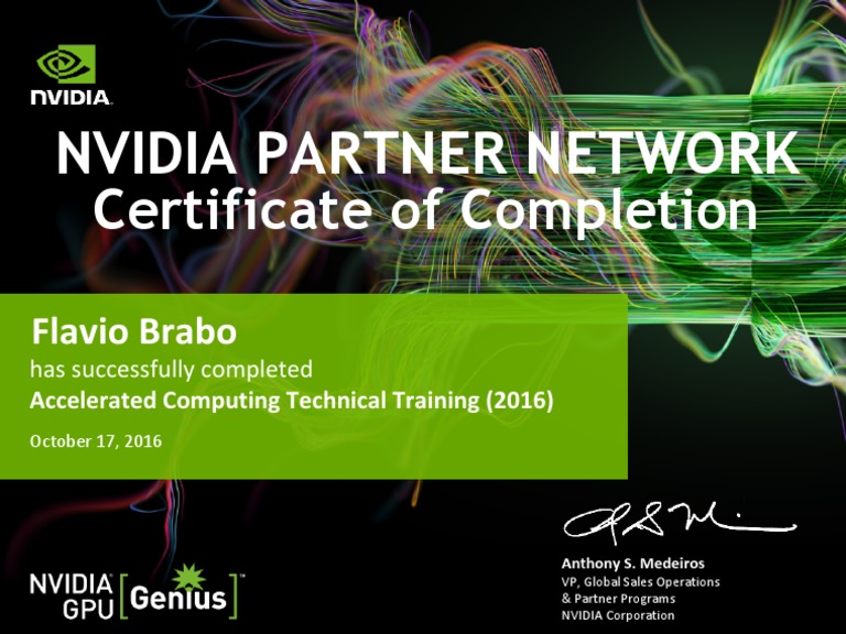 Nvidia Partner Network: Certificate of Completion | PDF