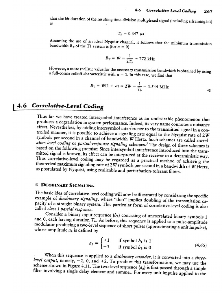 Correlative Level Coding Haykin Comm Systems | PDF