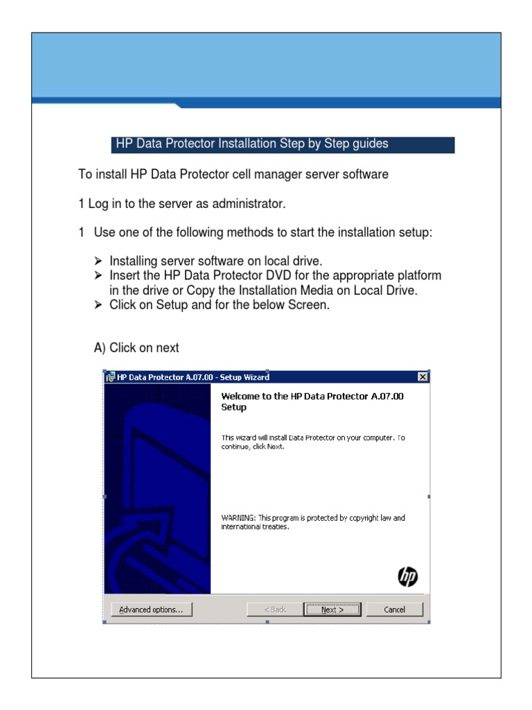 Install HP Data Protector cell manager step-by-step | PDF