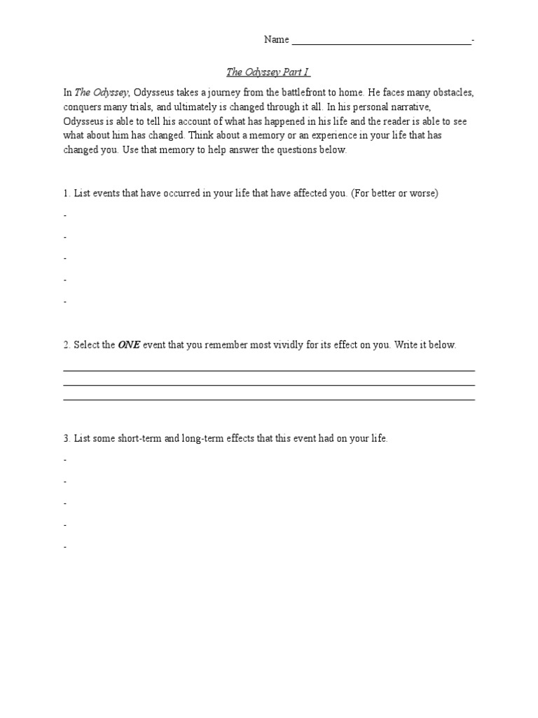 Personal Narrative Reflection Guide | PDF