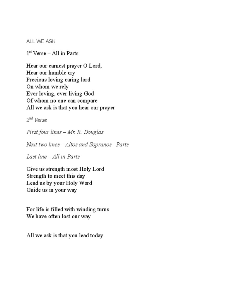 All We Ask | PDF