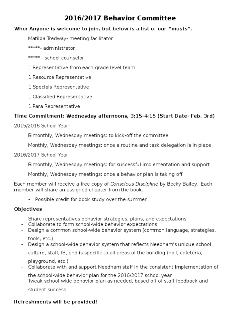 Behavior Committee | PDF