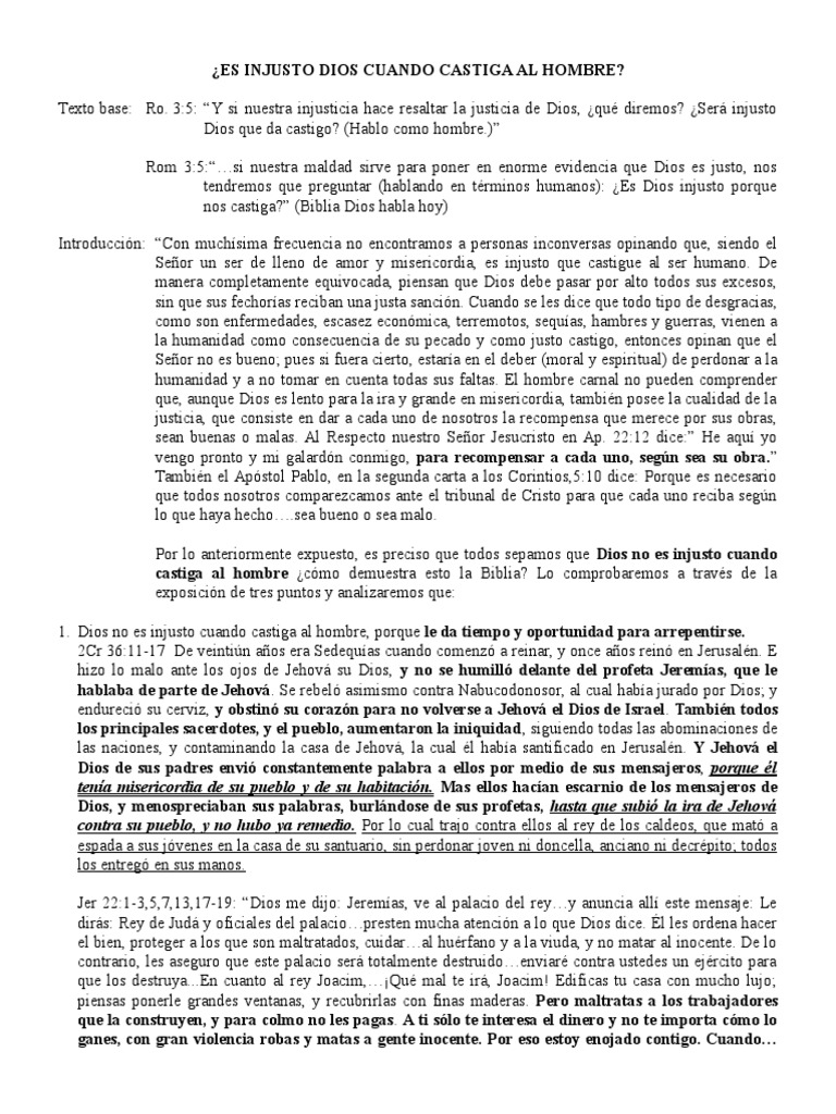 Es Injusto Dios Cuando Castiga Al Hombre | PDF | Tetragrammaton | Jeremías