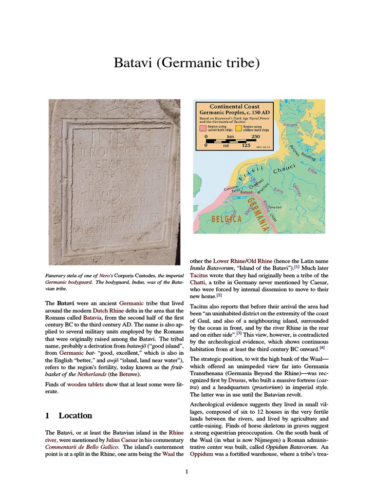 Batavi (Germanic Tribe) | PDF | Ancient Rome | Europe Travel