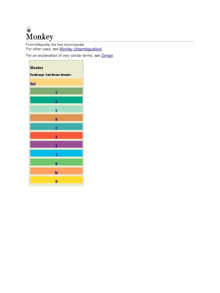 Monkey: For Other Uses, See - For An Explanation of Very Similar Terms ...