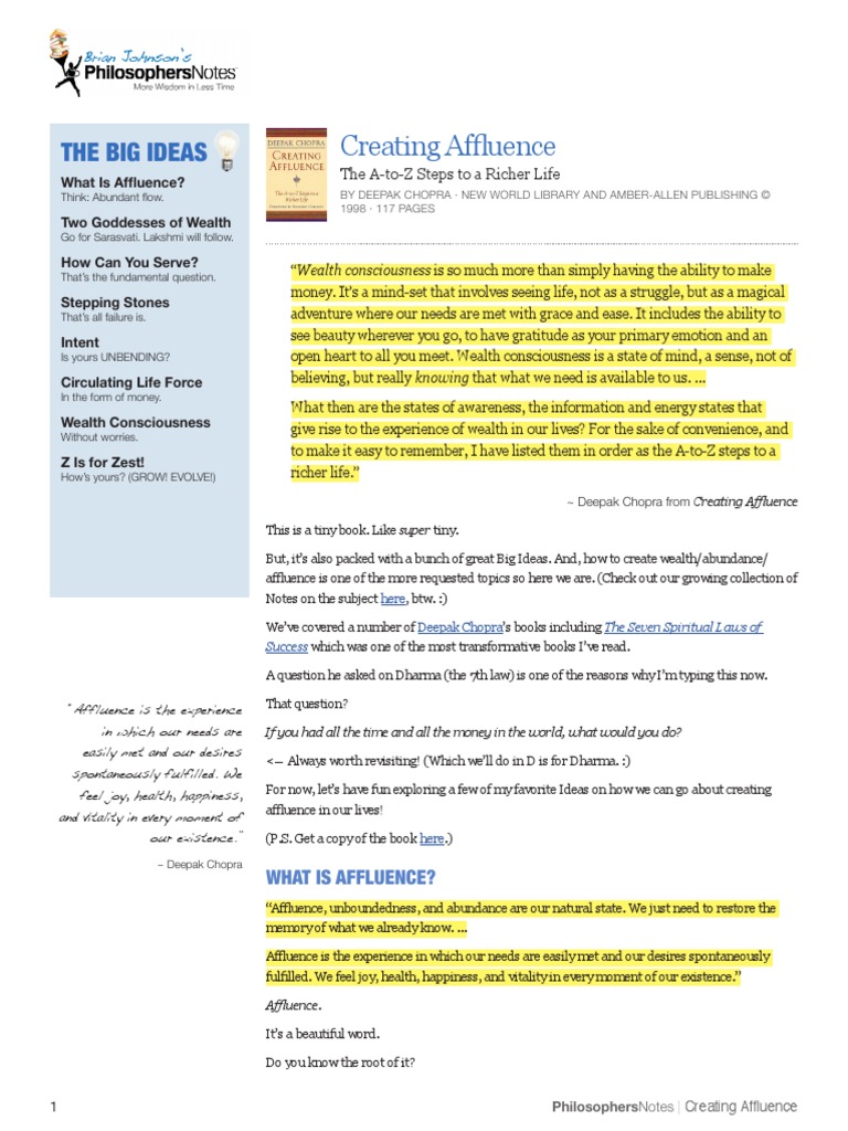 Creating Affluence PDF | PDF | Wealth | Money