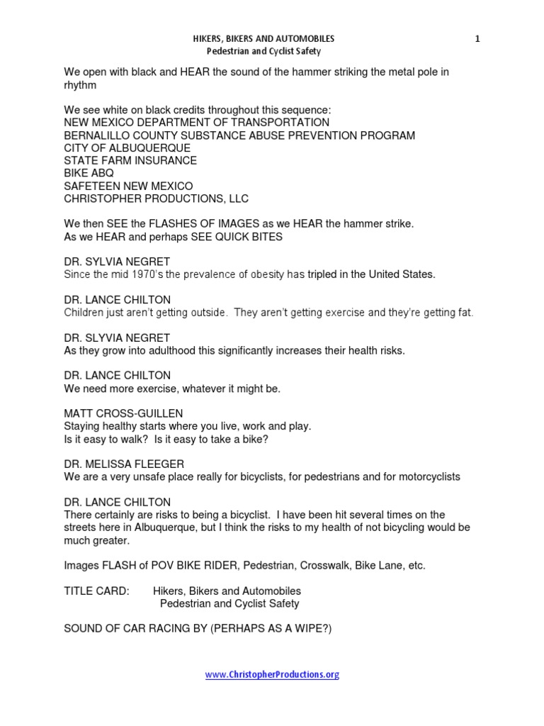 Bikes Peds Safety Script | Pedestrian Crossing | Cycling Infrastructure