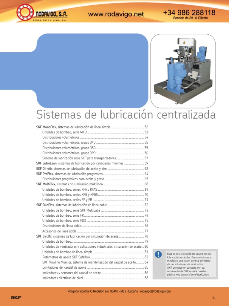 Sistemas de lubricación SKF MonoFlex | PDF | Perforar | Mecanizado