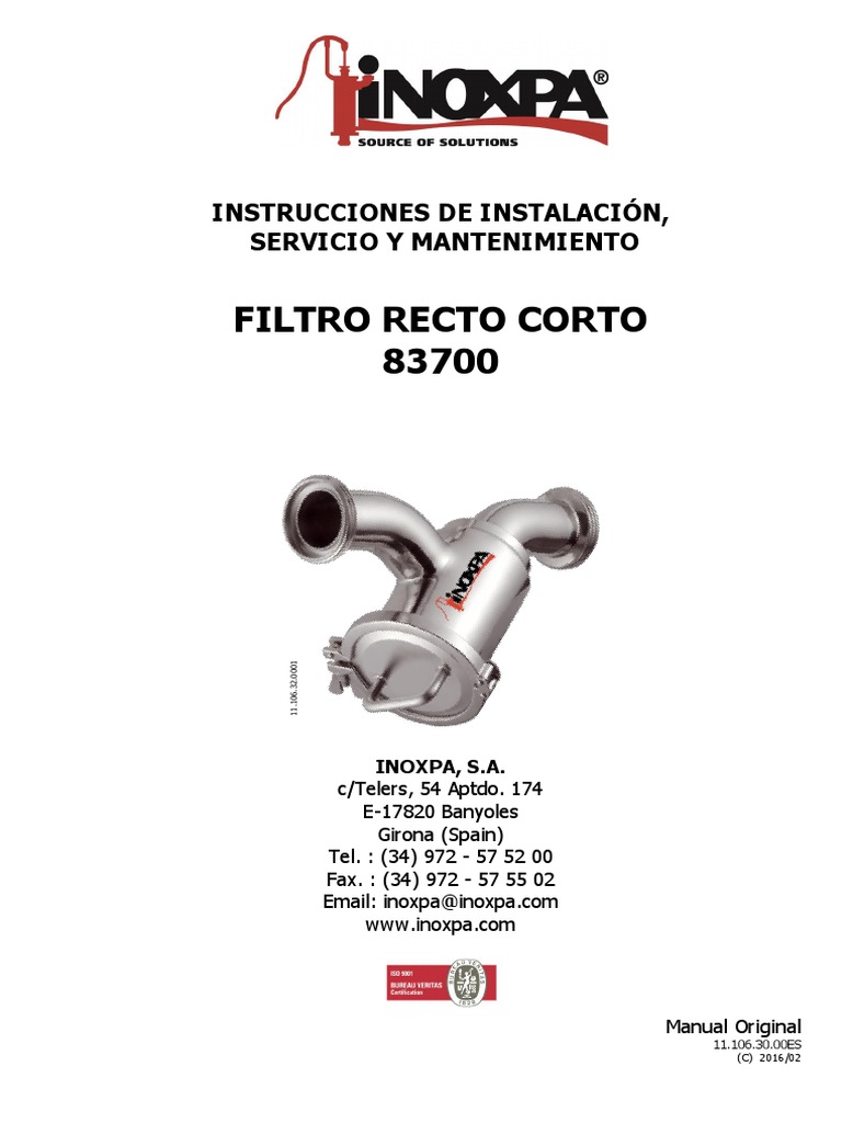 Filtro Inoxpa | Soldadura | Construcción