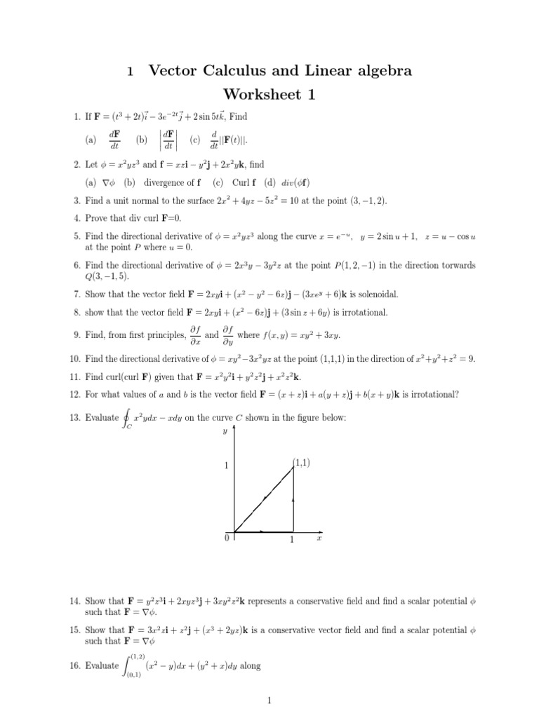 Worksheet 1 | PDF | Eigenvalues And Eigenvectors | Mathematical Relations