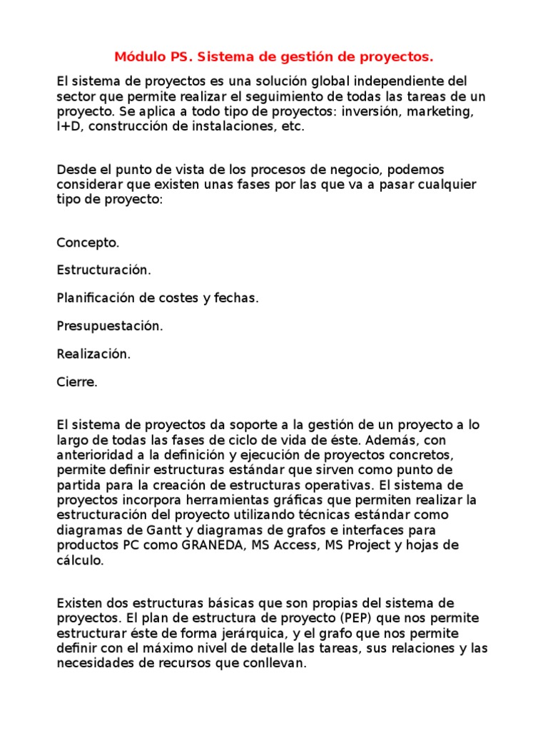 Modulo Sap Ps | PDF | Gestión de proyectos | Planificación