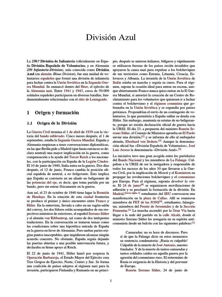 Historia de la División Azul | PDF | Alemania nazi | Seguridad nacional