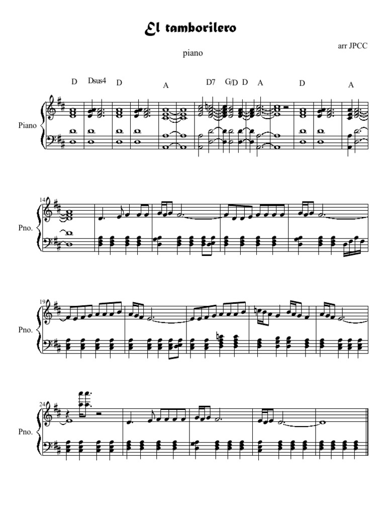 El Tamborilero-Piano Solo | PDF