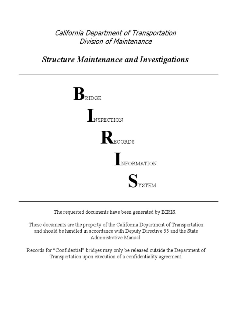 Caltrans Bridge Inspection Records | PDF