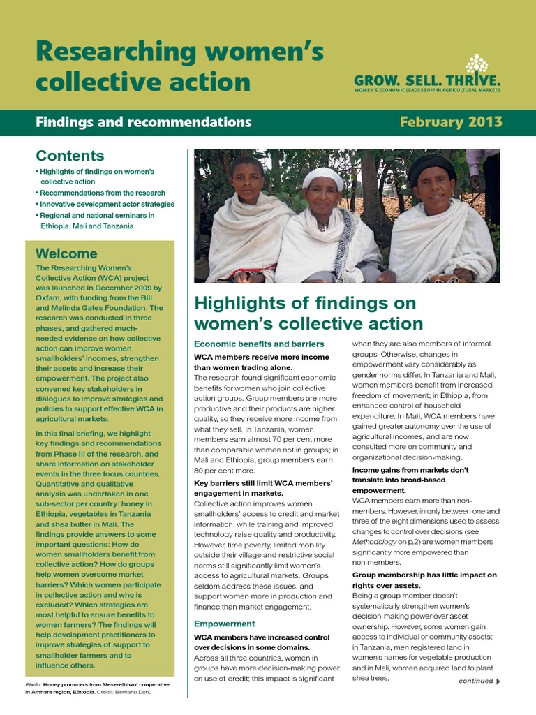 Women's Collective Action: Findings and Recommendations | PDF ...