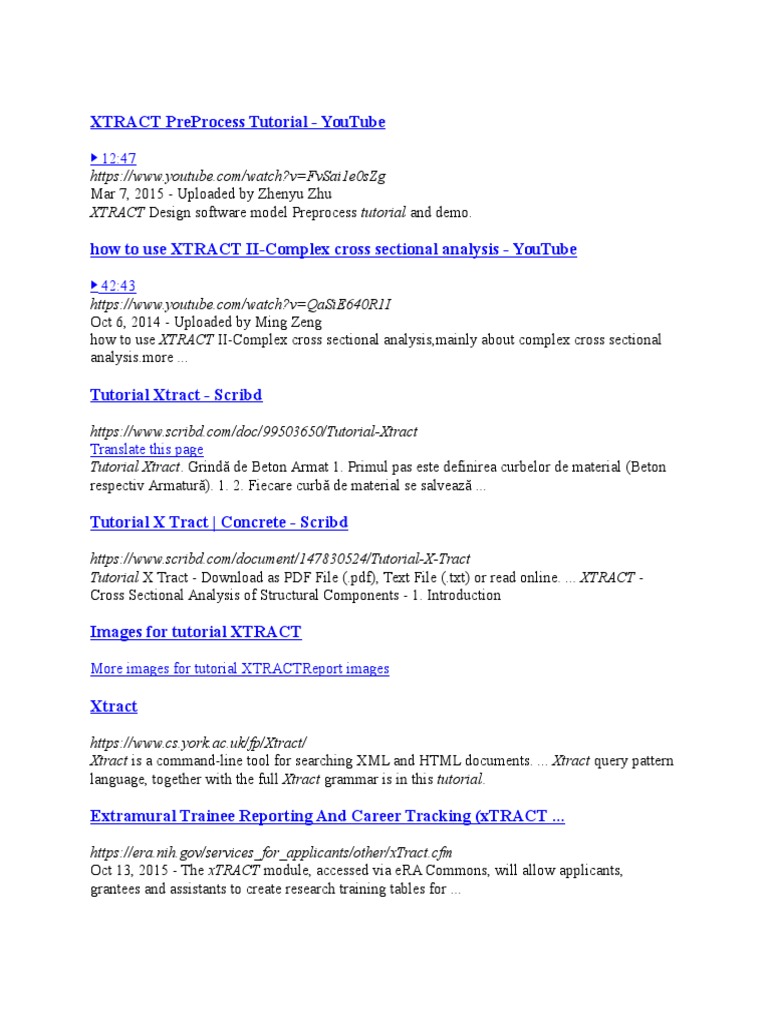 XTRACT PreProcess Tutorial | PDF