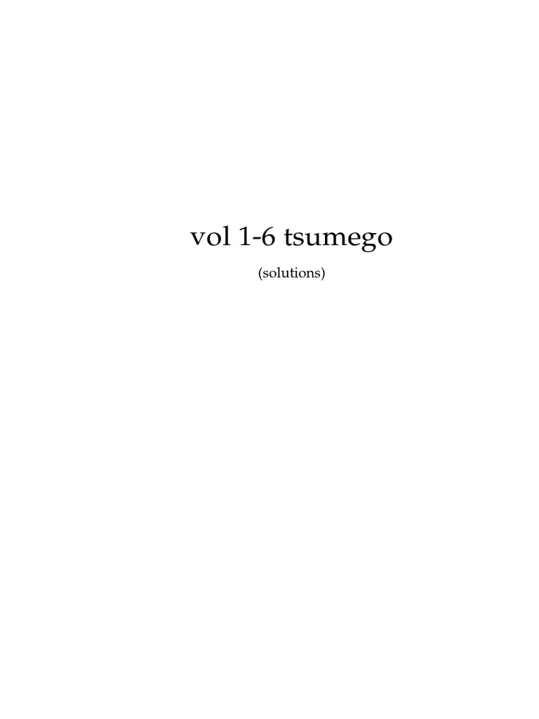 Tsumego Problems Volume 1-6 | PDF