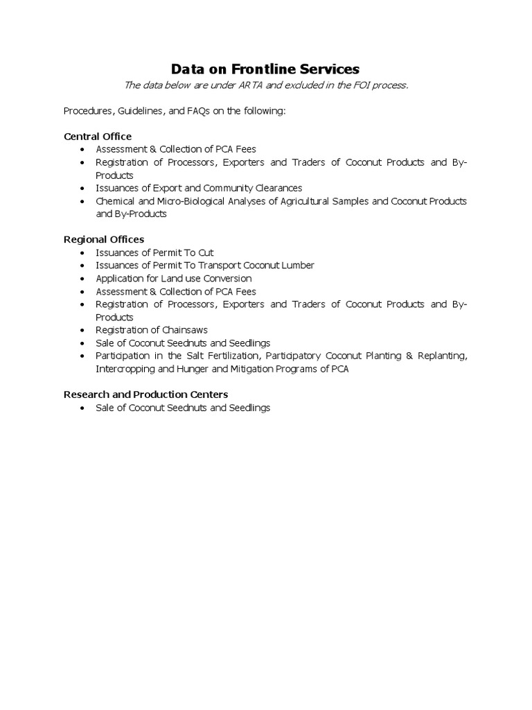 Data On Frontline Services | PDF